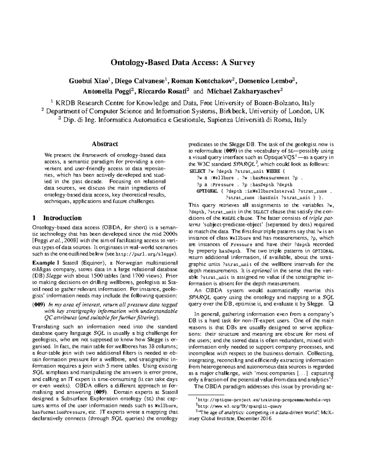 OBDA- Ijcai-18 - Articles - Ontology-Based Data Access: A Survey Guohui ...