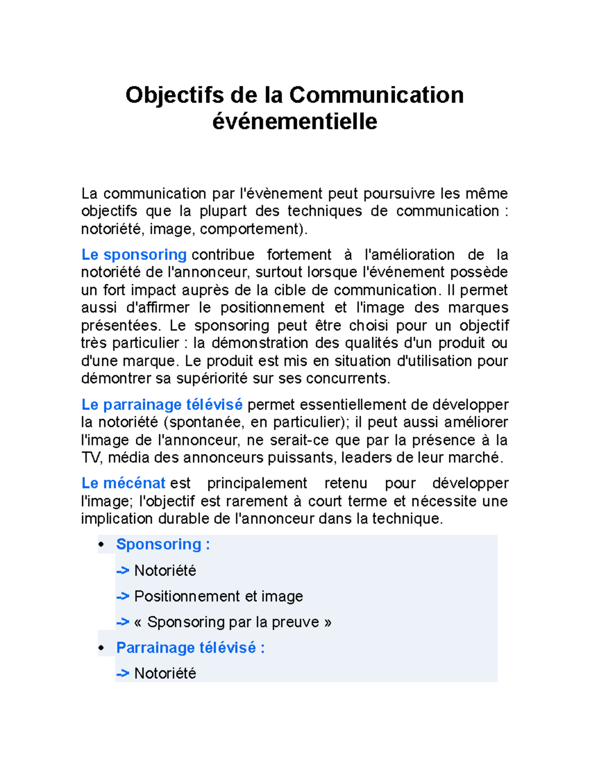 Objectifs de la Communication événementielle - Objectifs de la ...