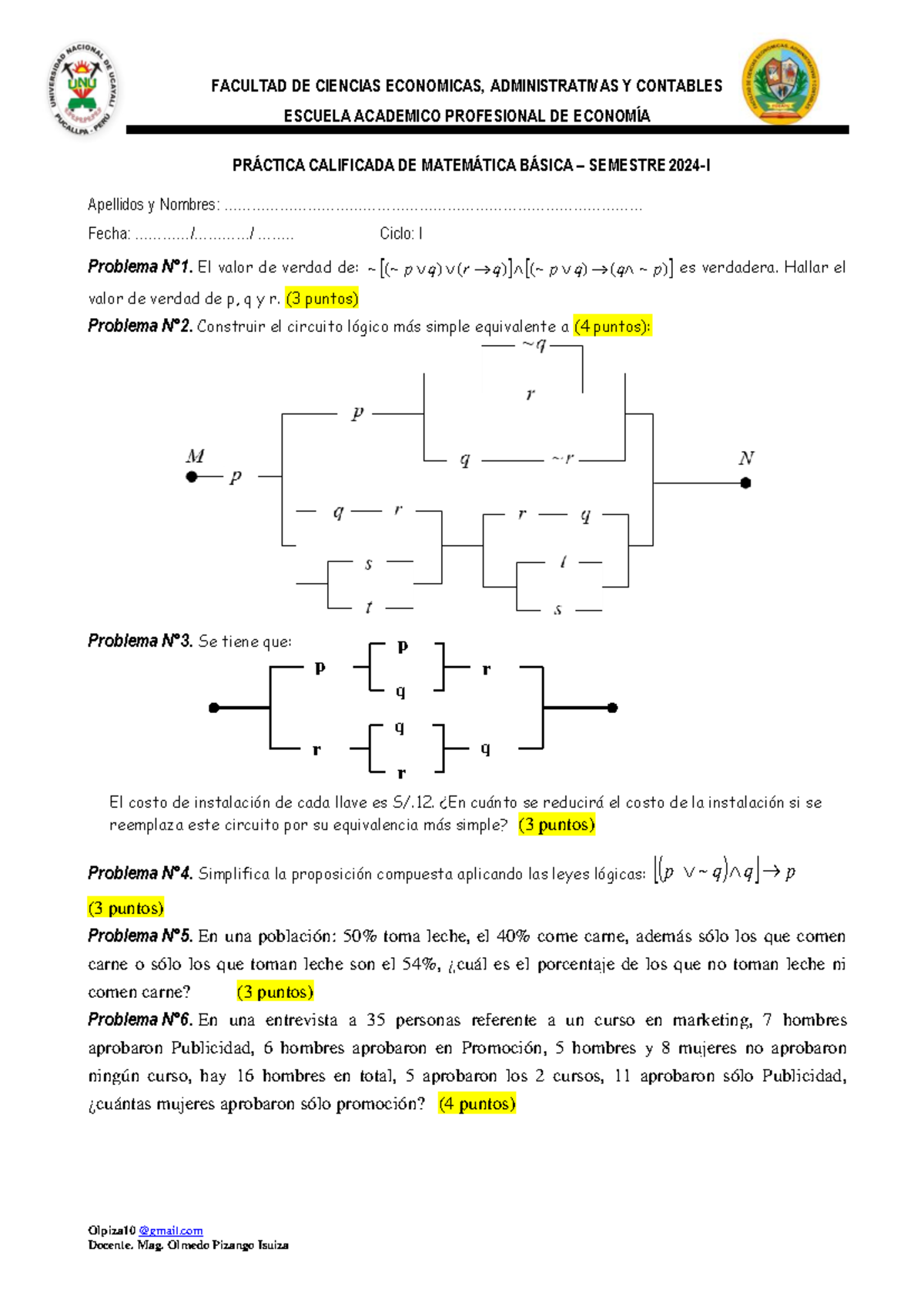 Practica 01 - MATE Básica - SOLO 2024 I - FACULTAD DE CIENCIAS ...