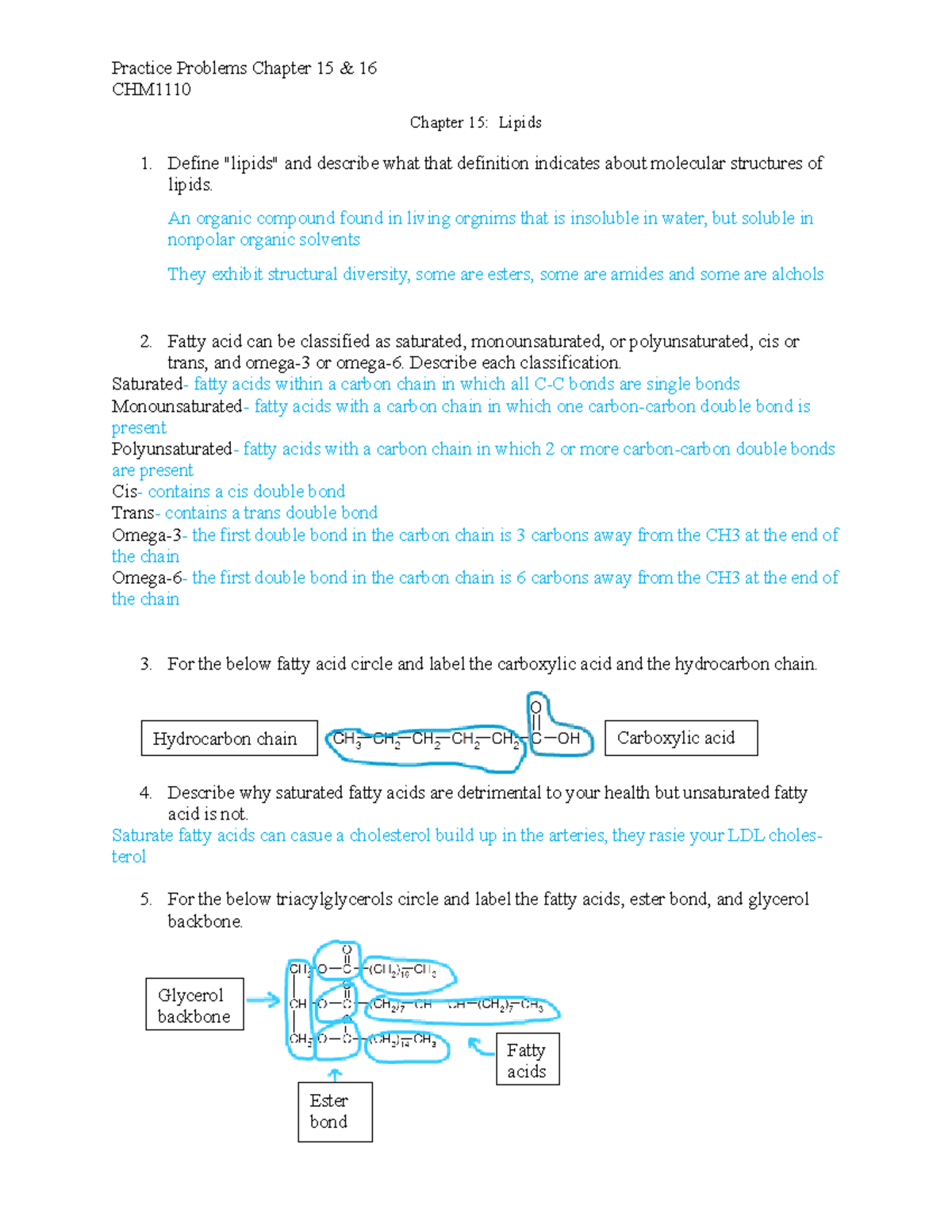 CHM1110 PP Ch 15 16 - Practice problems from chapter - CHM Chapter 15 ...