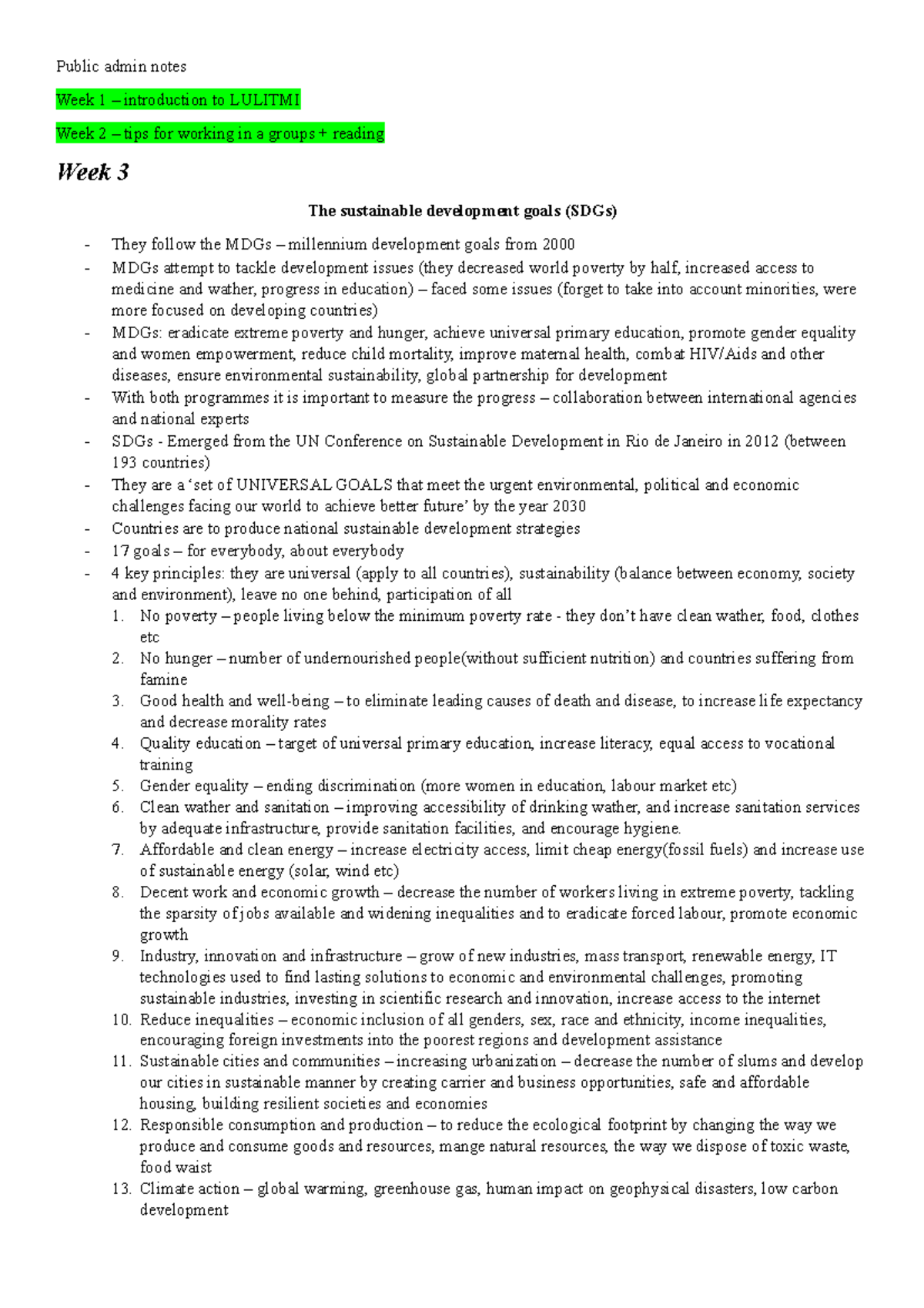 Public admin notes - Public admin notes Week 1 – introduction to ...