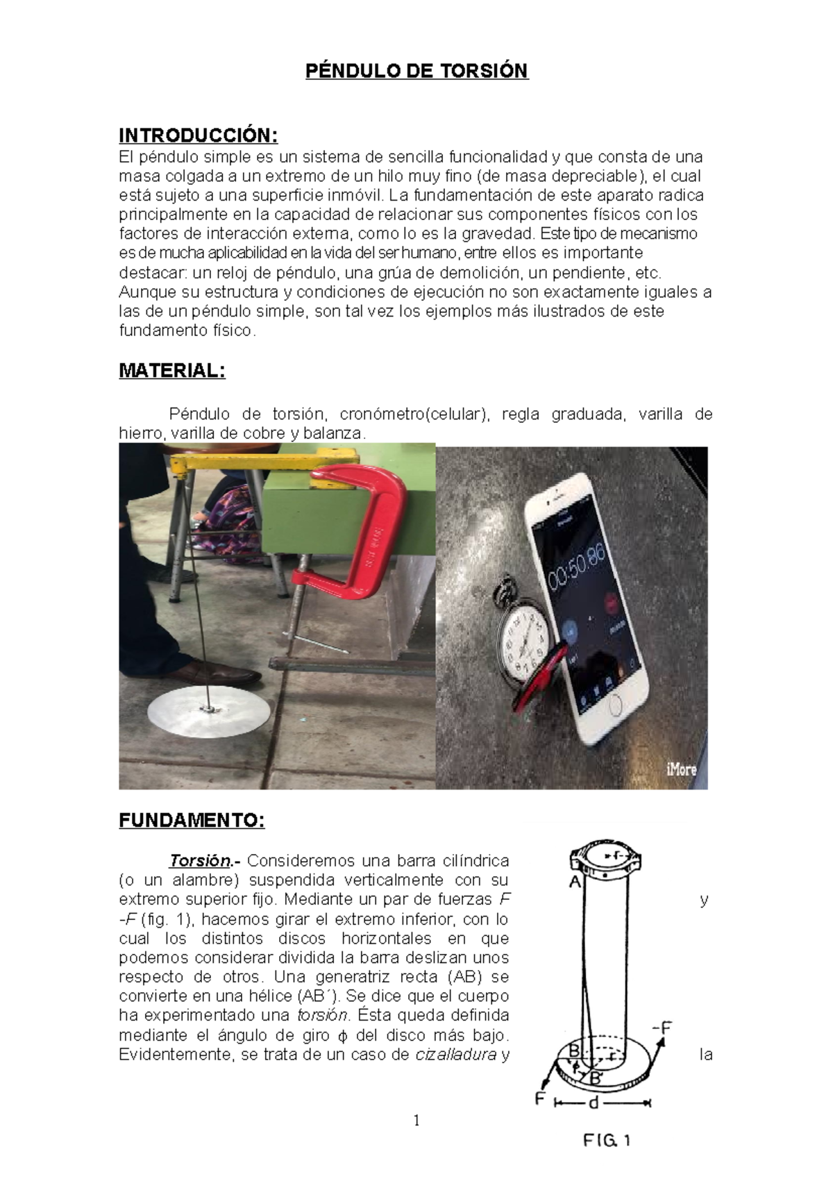 Pendulo DE Torsion - El péndulo simple es un sistema de sencilla ...