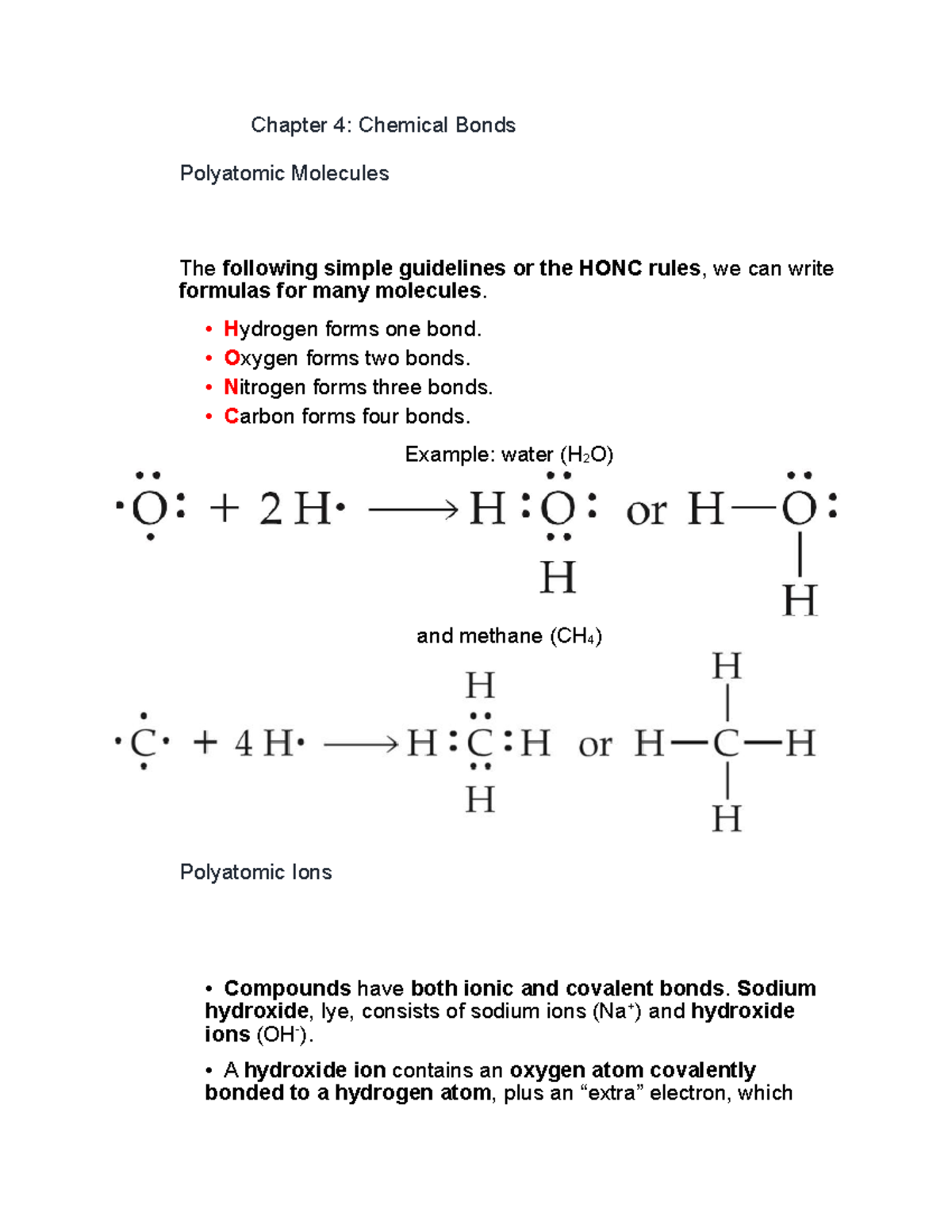 Chem 17 - Chemistry notes fall 2020 - Chapter 4: Chemical Bonds ...