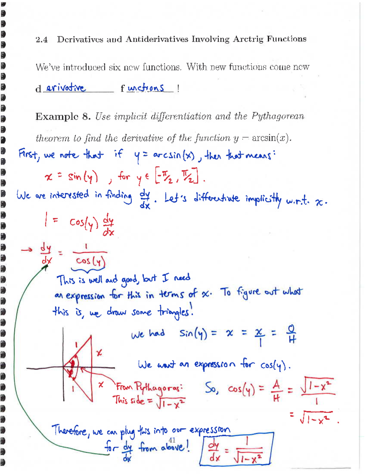 3 Derivatives and Integrals Involving Arctrig Functions - Math 2270 ...
