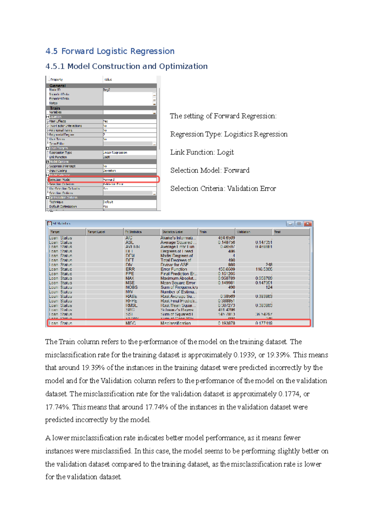 DMPM Individual Assignment - 4 Forward Logistic Regression 4.5 Model Construction and ...