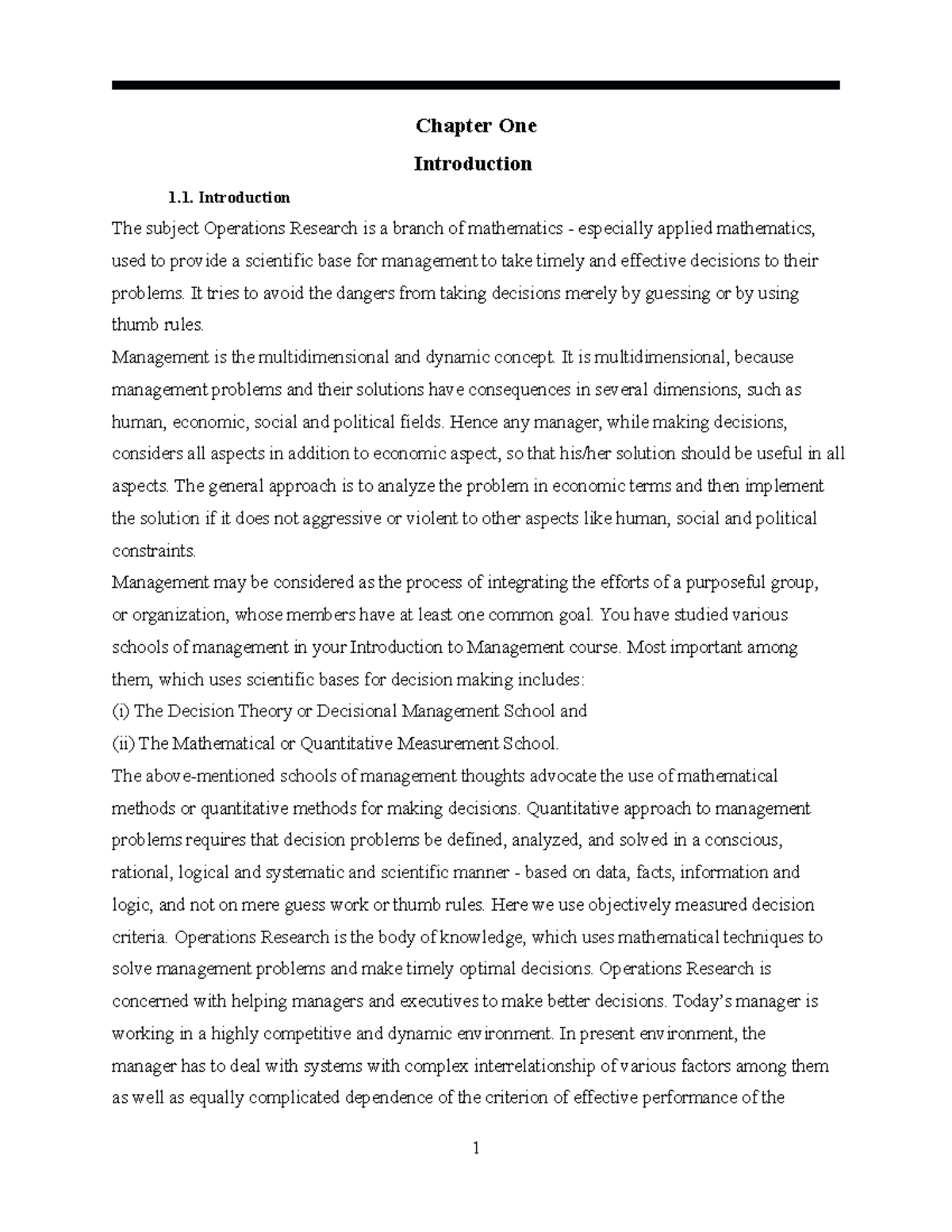 Ch-1 - Regression - Chapter One Introduction Introduction The subject ...