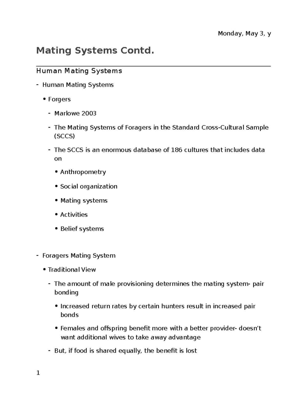 Mating Systems Contd - Human Mating Systems - Human Mating Systems ...