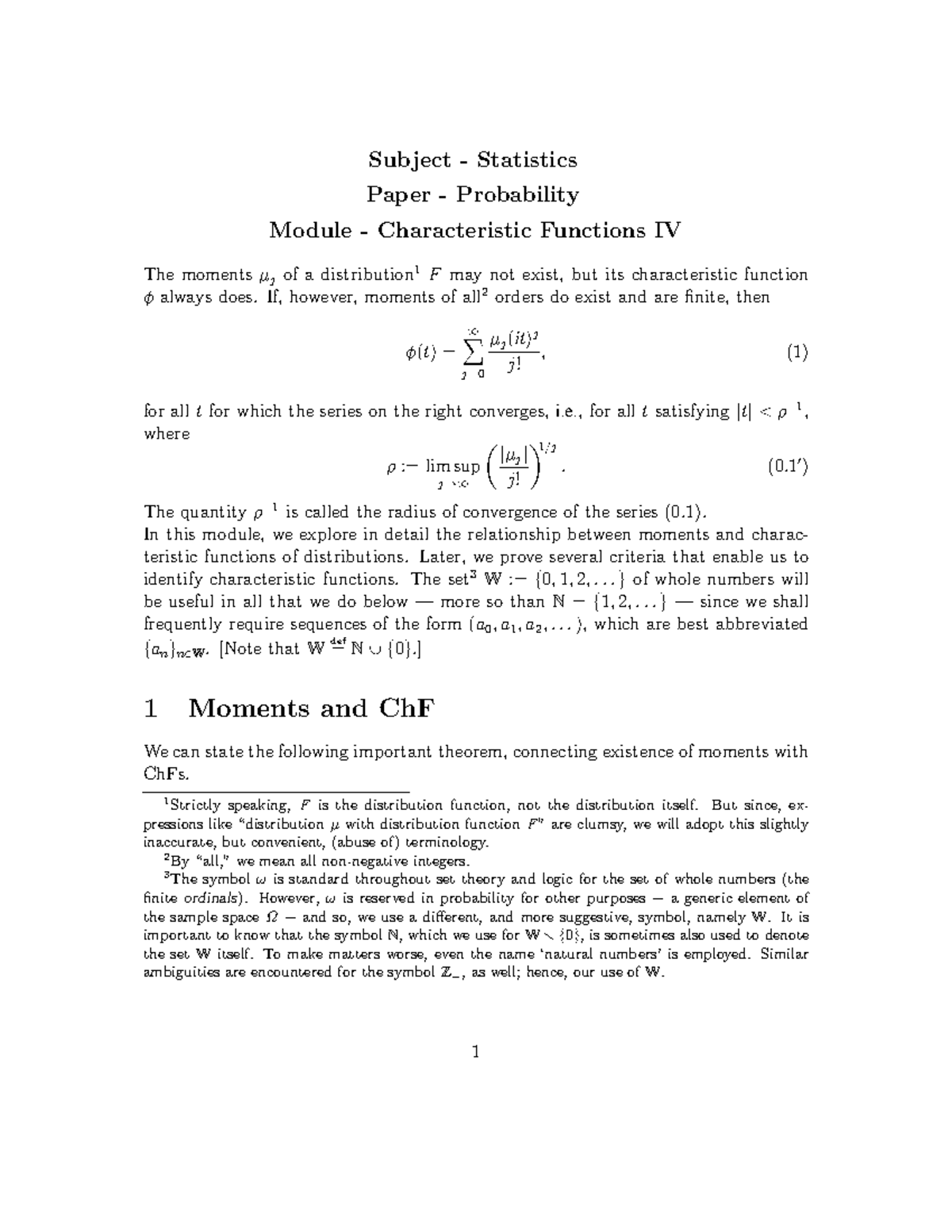 Probability - Characteristic Functions-4 - probability 1 - Studocu