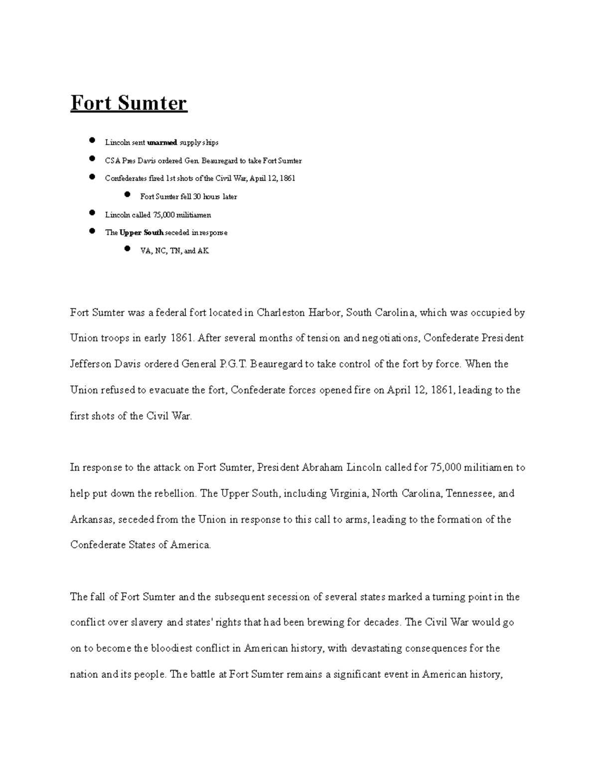 2222222 Fort Sumter significance in the world key questions - Fort ...