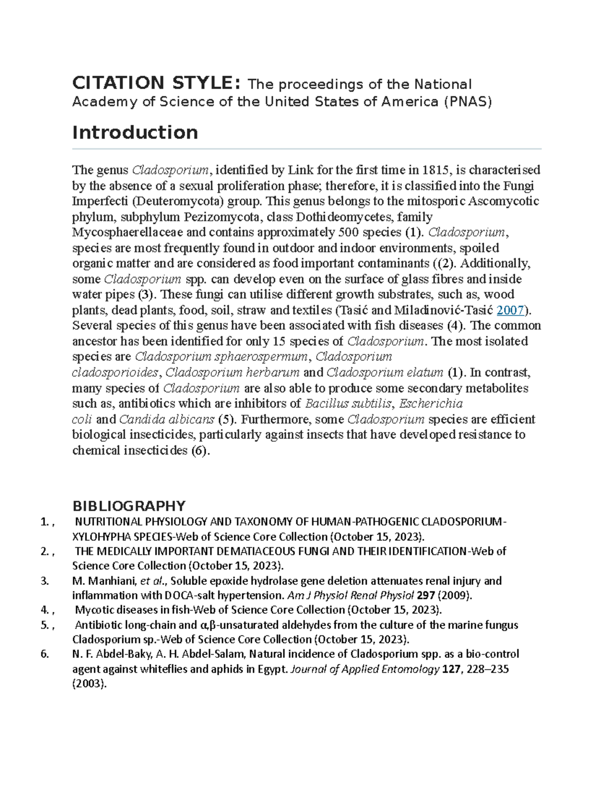 BIO1130 LAB Assignement Module 2 - CITATION STYLE: The proceedings of ...