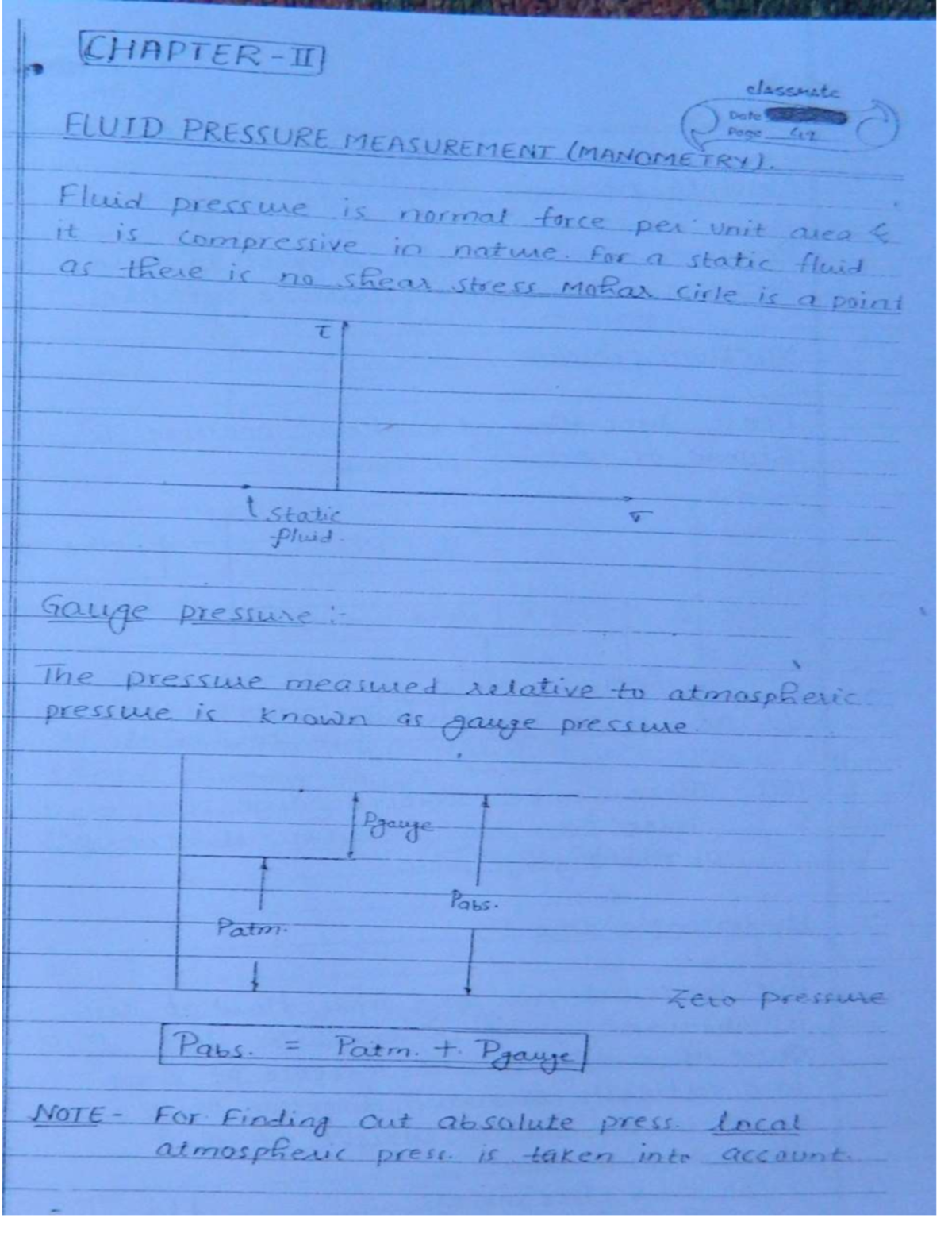 FLUID PRESSURE MEASUREMENT-MANOMETRY(FLUID MECHANICS) - Mechanical ...