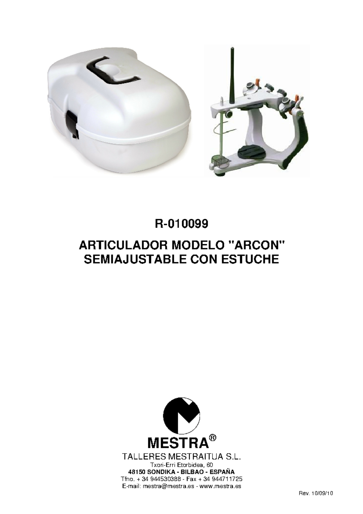 Manual articulador - R- ARTICULADOR MODELO "ARCON" SEMIAJUSTABLE CON ...