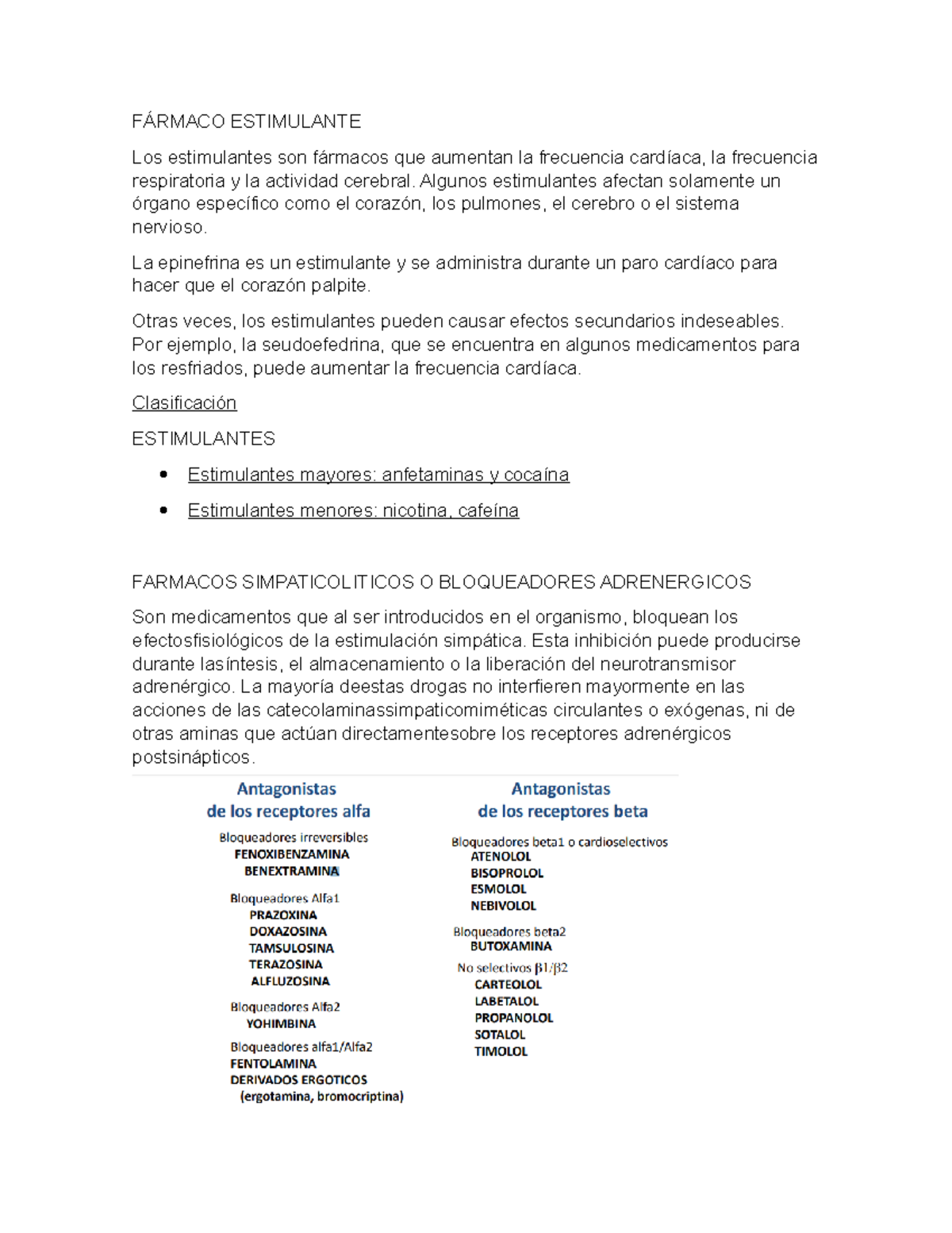 Fármaco Estimulante - Nota: 8 - FÁRMACO ESTIMULANTE Los estimulantes ...