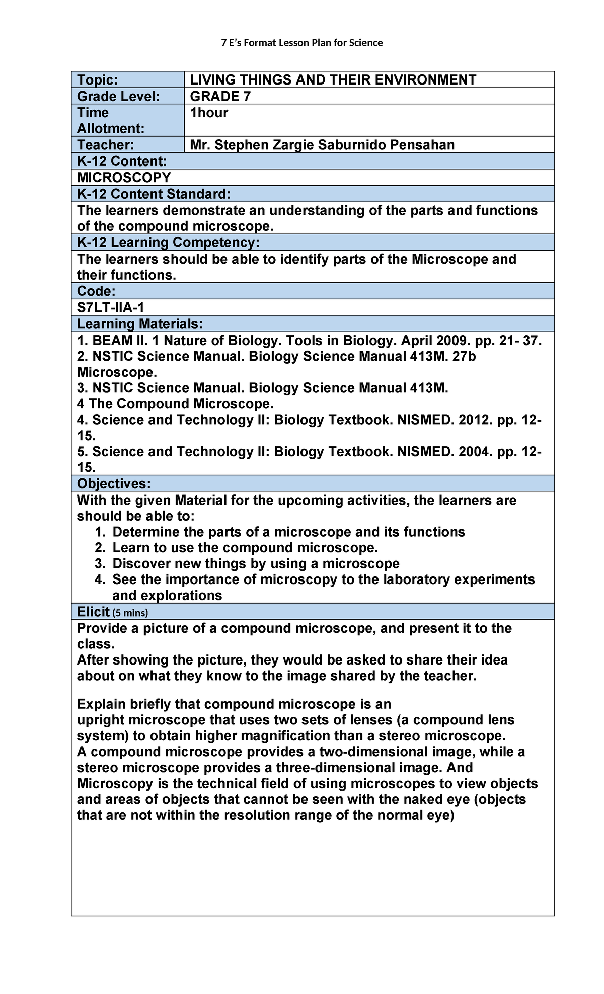 539522777 Pensahan Final Output 7E s Lesson Plan - 7 E’s Format Lesson ...