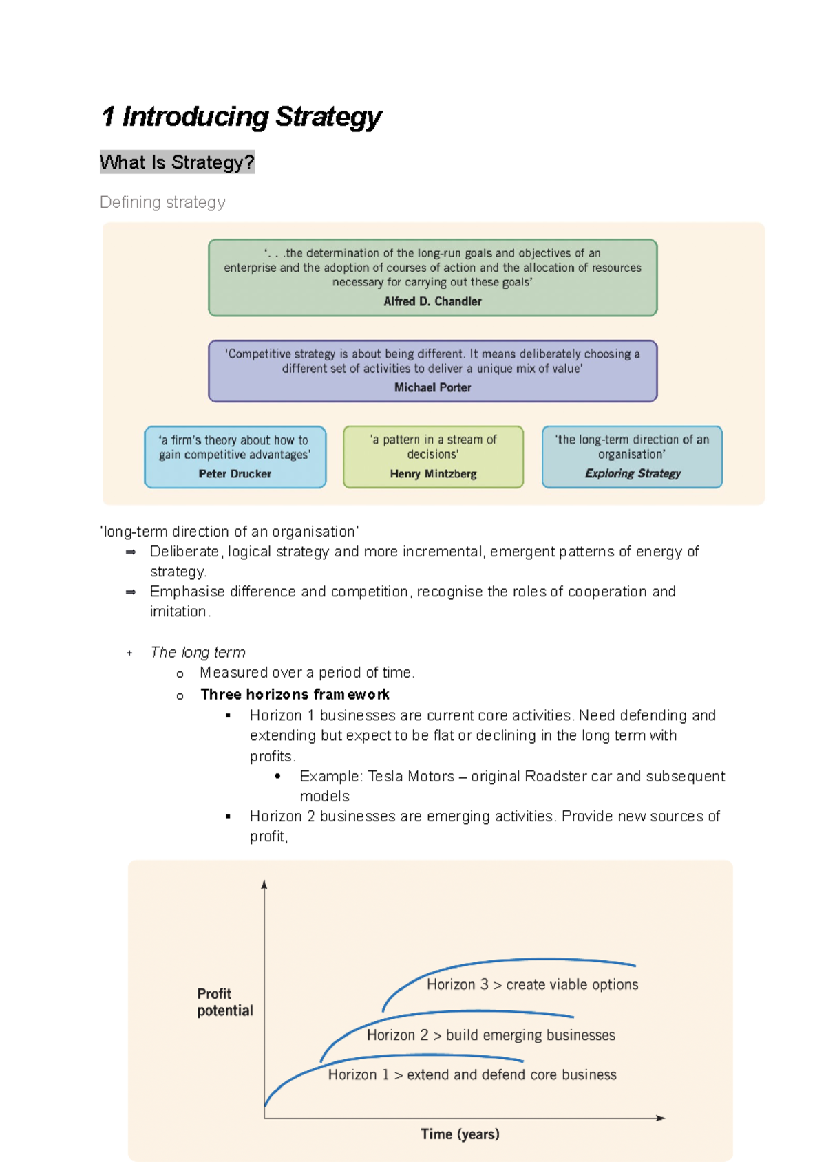 Introduction to Strategy Chapter Readings - 1 Introducing Strategy What ...