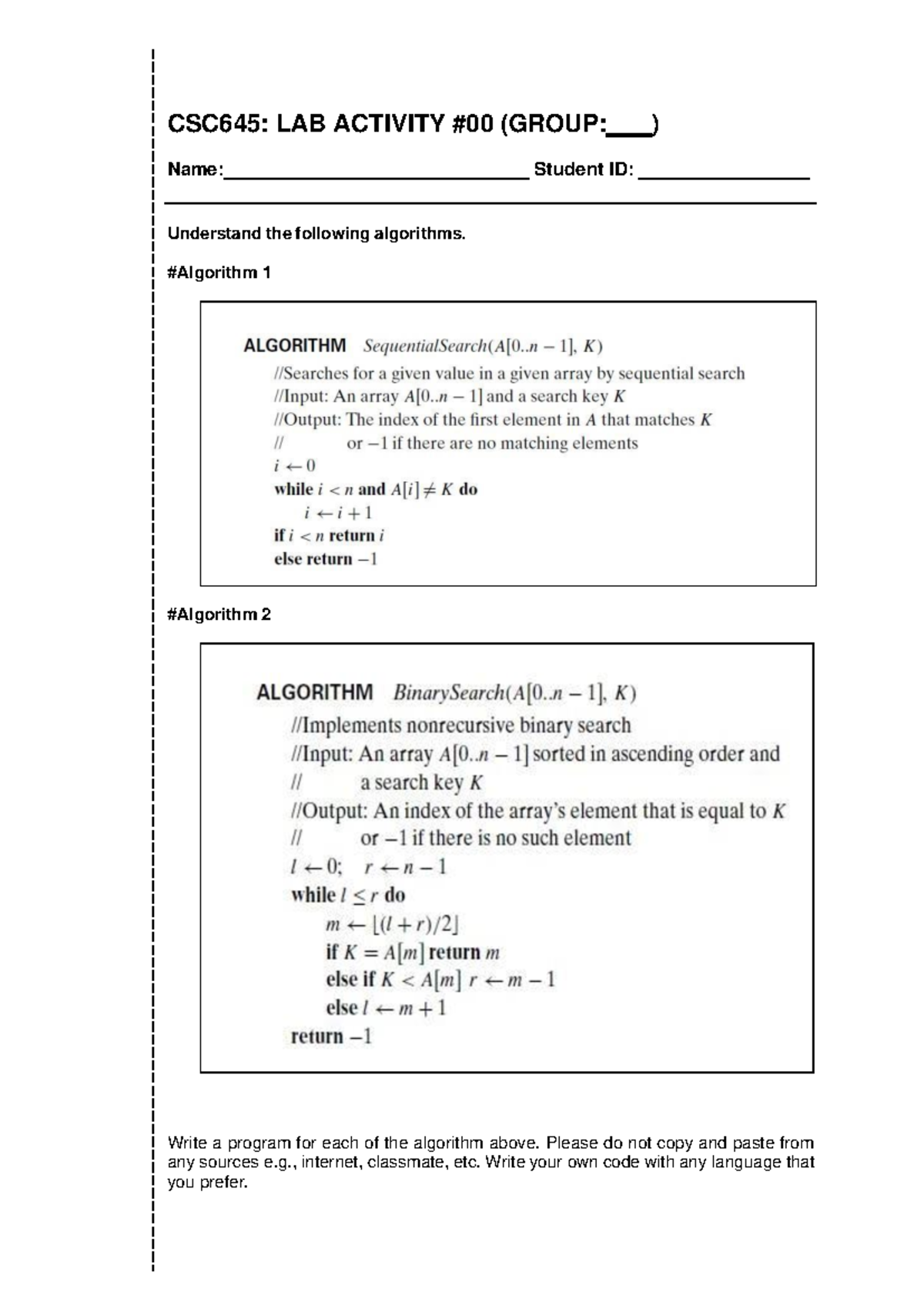 Lab Activity 00 Nur Khalida Binti Saharum Csc645 Lab Activity 00