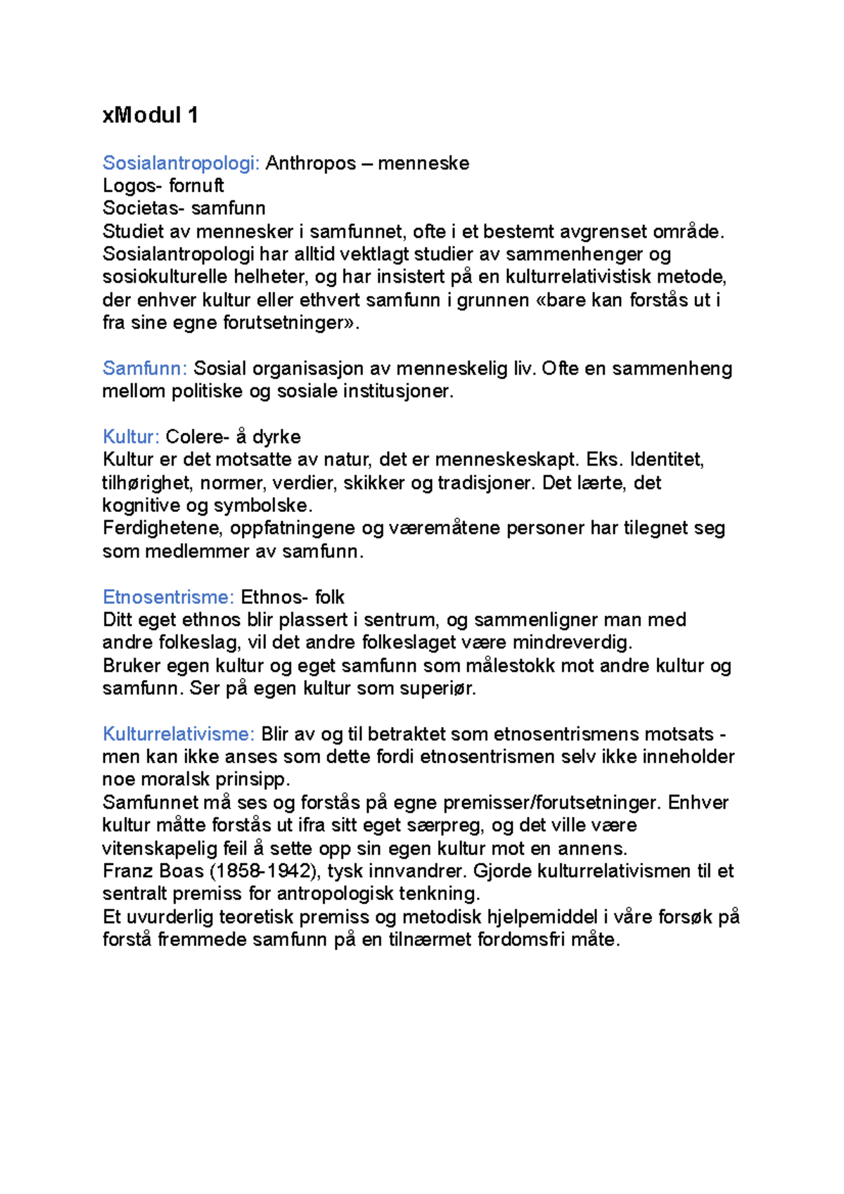 Begreper Sosant1000 - xModul 1 Sosialantropologi: Anthropos – menneske ...