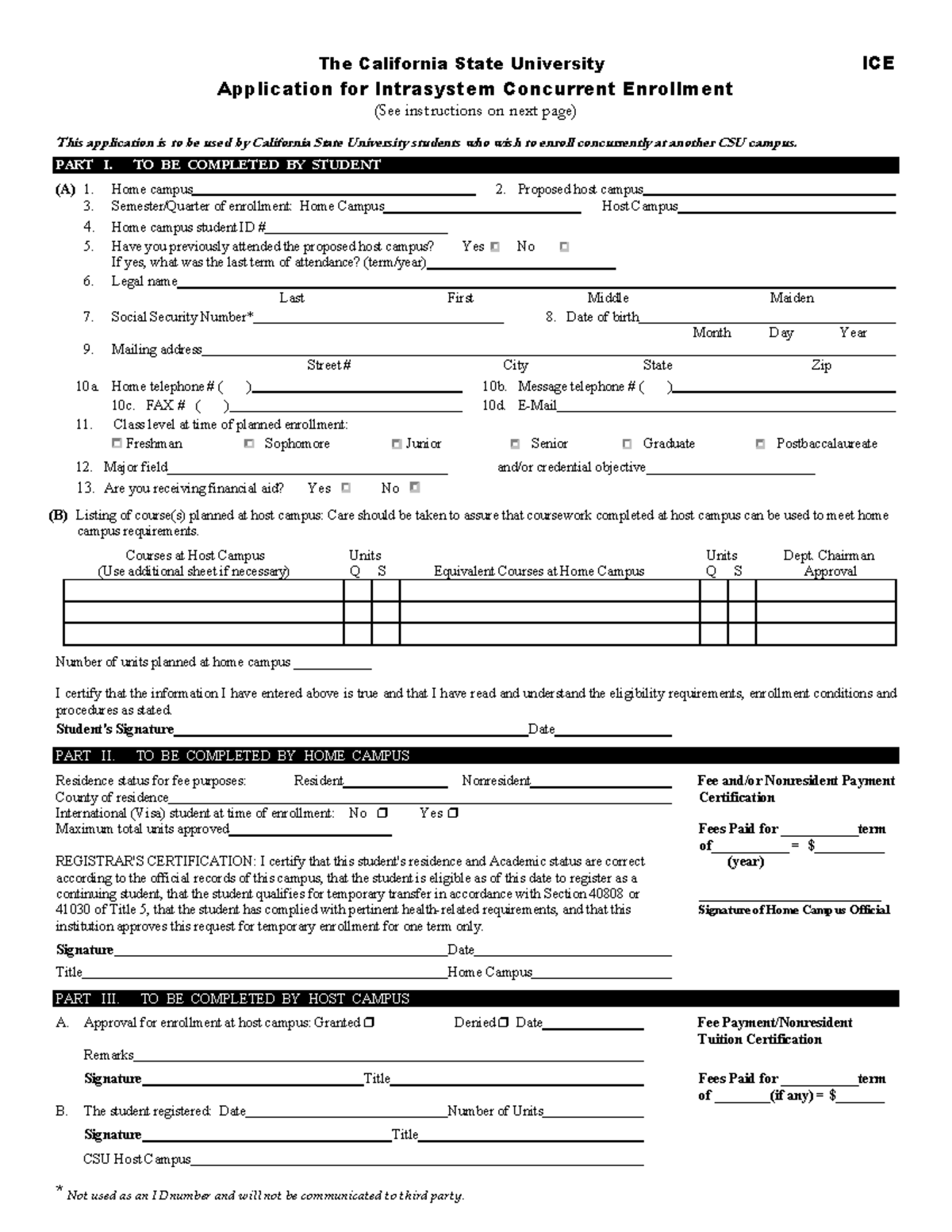 Intrasystem concurrent enrollment - The California State University ...