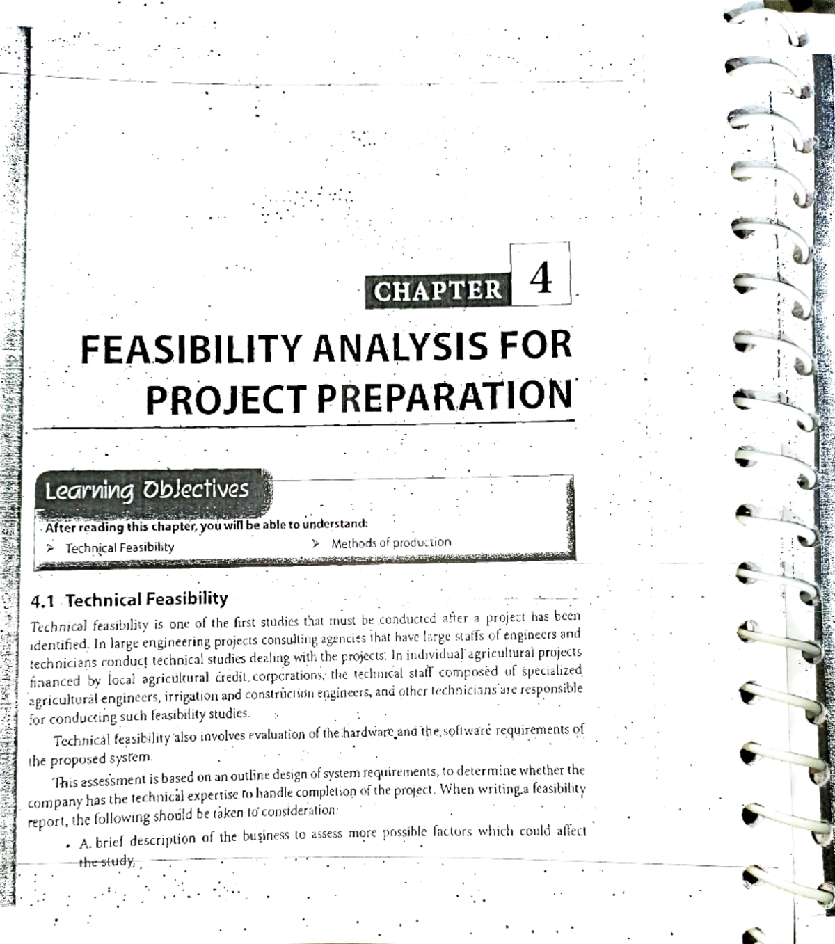 Chapter 4 n 5 - Project management from commerce elective - CHAPTER 4 FEASIBILITY ANALYSIS FOR ...