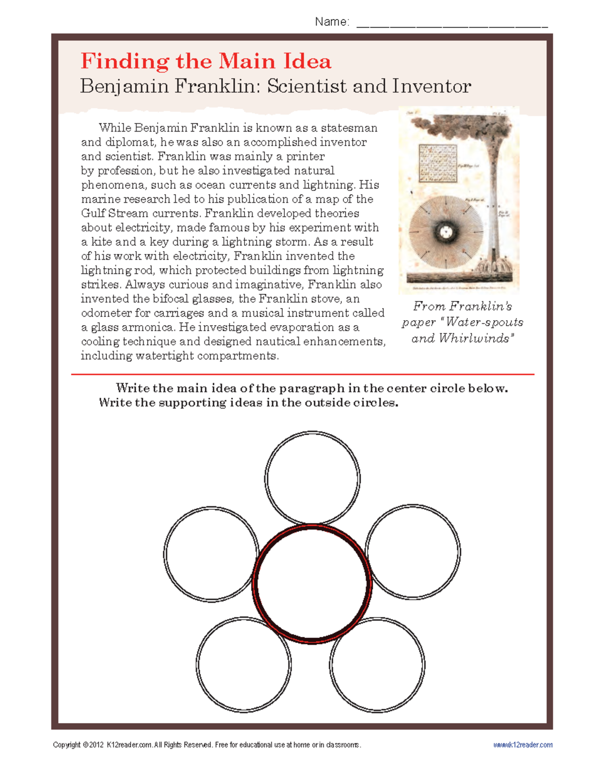 Ben franklin main idea - tutorial - Finding the Main Idea Benjamin ...