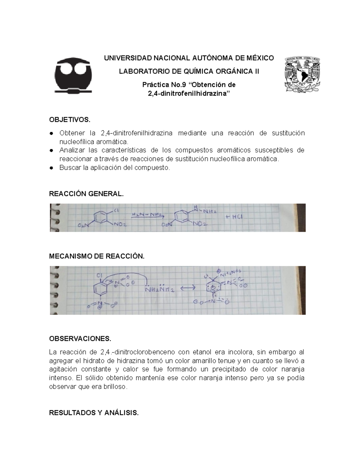 Práctica 9 QOII - practica 9 - UNIVERSIDAD NACIONAL AUTÓNOMA DE MÉXICO ...