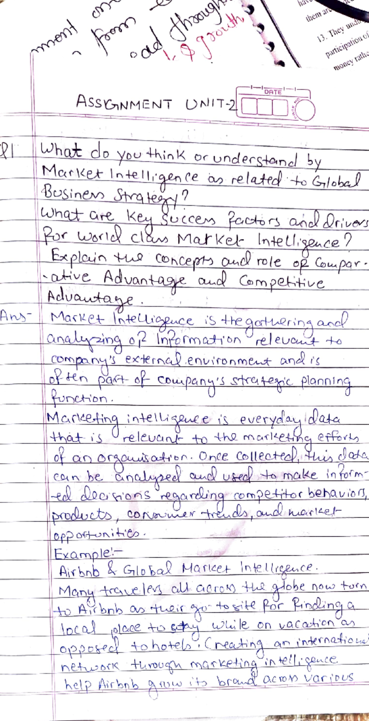GSM Assignment 2 unit - ihemard menj JOuth, 13. Theyunde ...