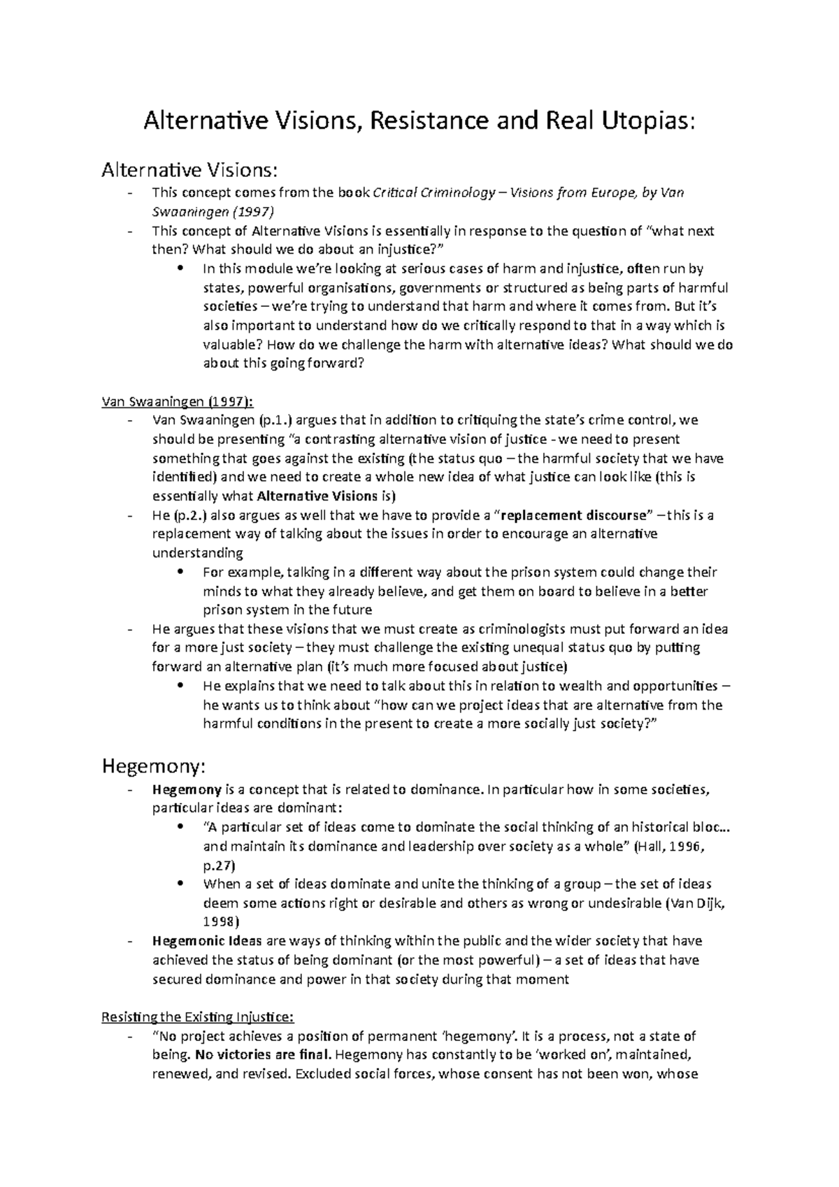 Alternative Visions, Resistance and Real Utopias - Alternative Visions ...