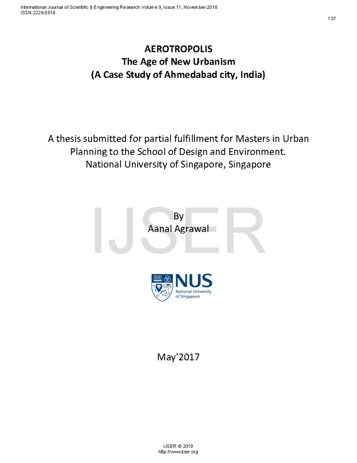 Aerotropolis The Age of New Urbanism A Case Study of Ahmedabad city ...