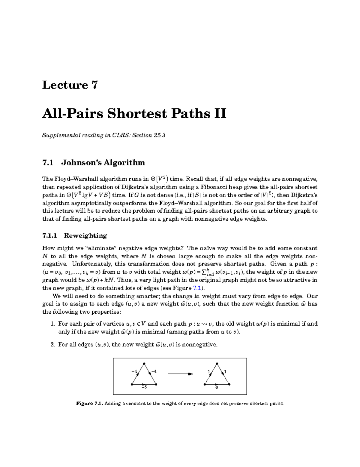 APS path II - College notes - Lecture 7 All-Pairs Shortest Paths II ...