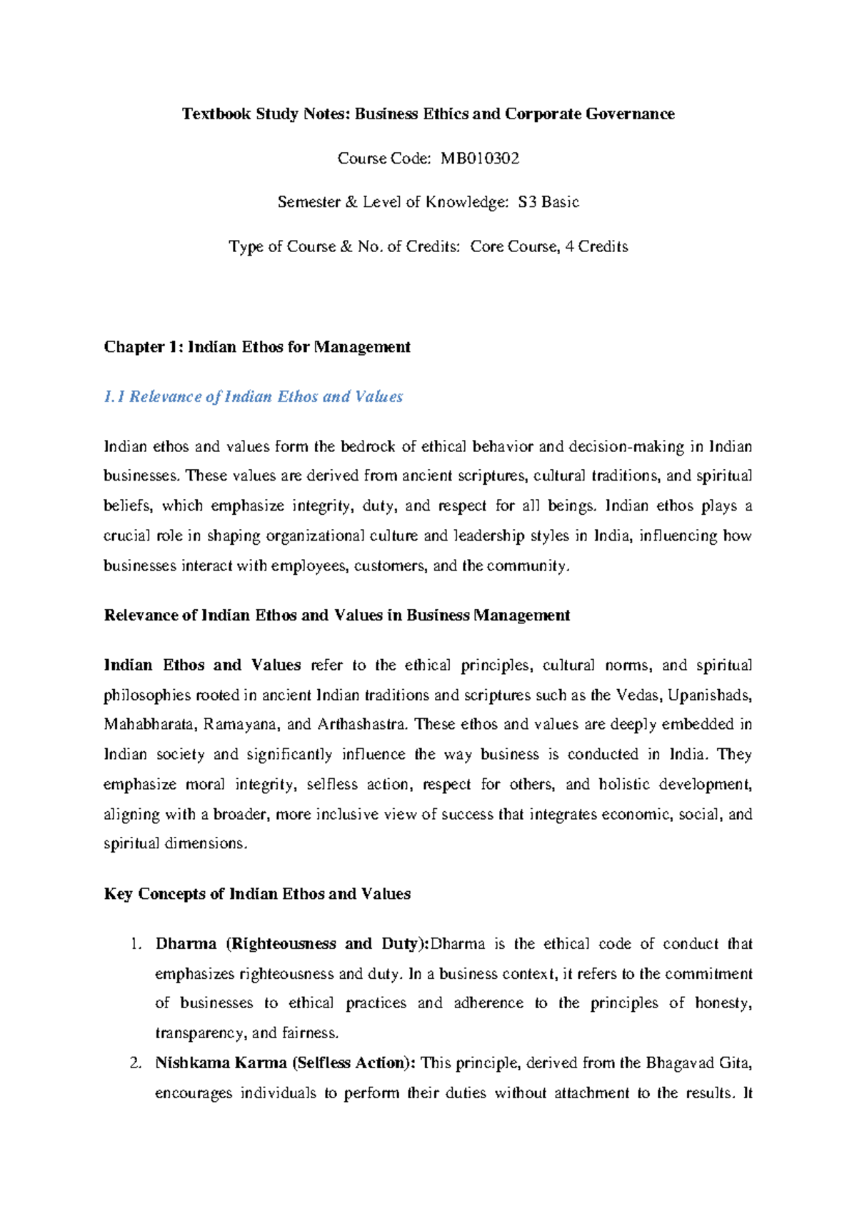 Textbook note 1-2 Business Ethics - Textbook Study Notes: Business ...