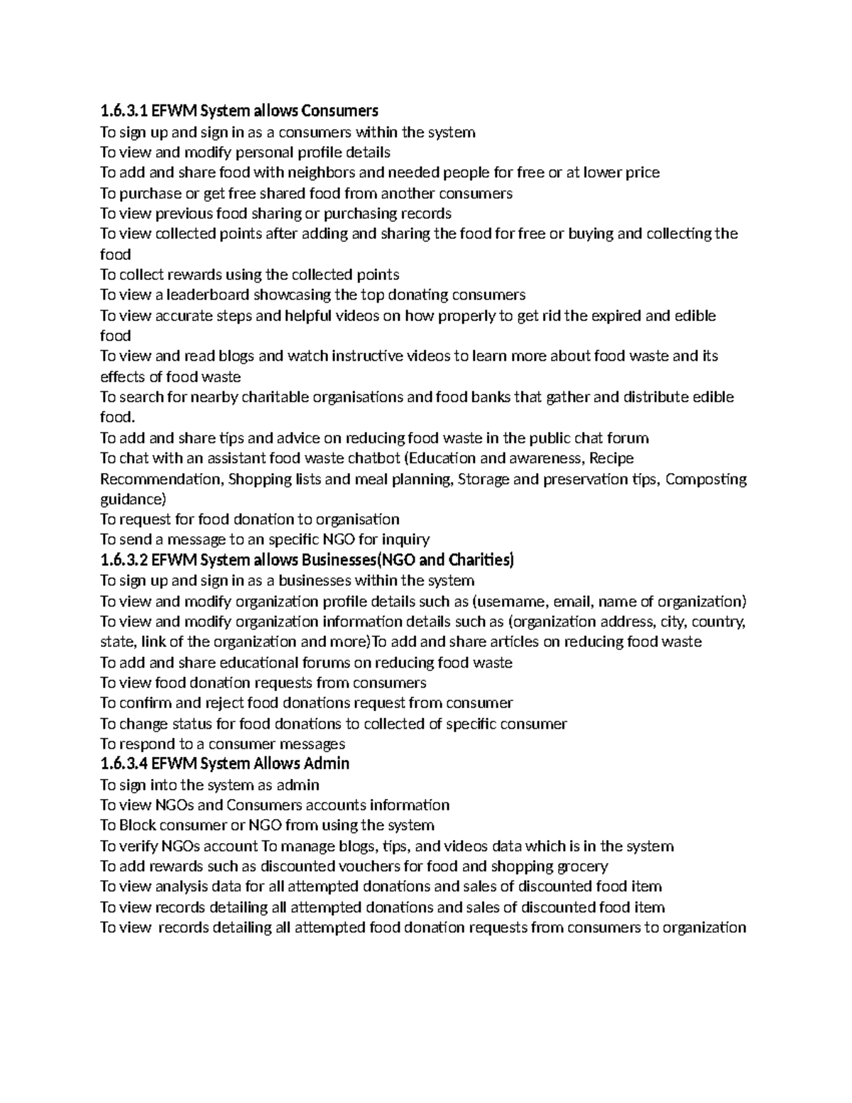 Features - 1.6.3 EFWM System allows Consumers To sign up and sign in as ...