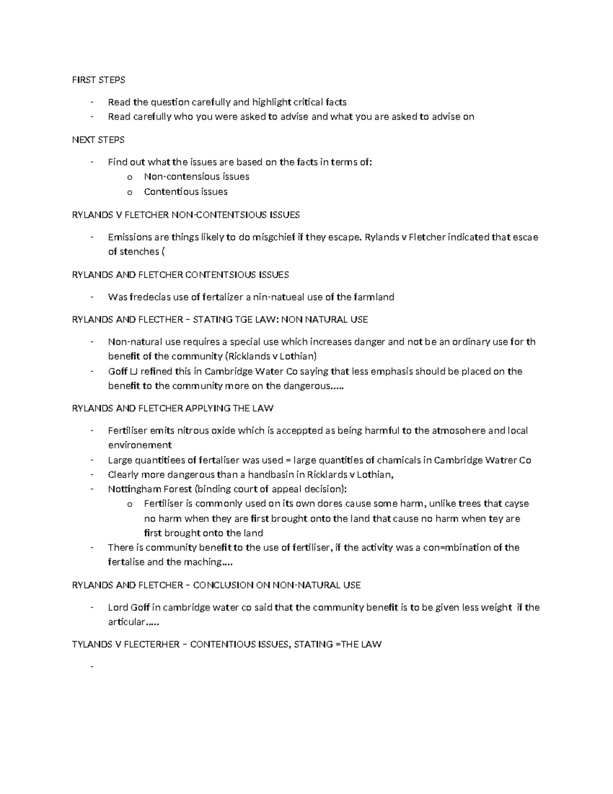LAW 131 - Lecture 15 - Law - FIRST STEPS Read the question carefully ...