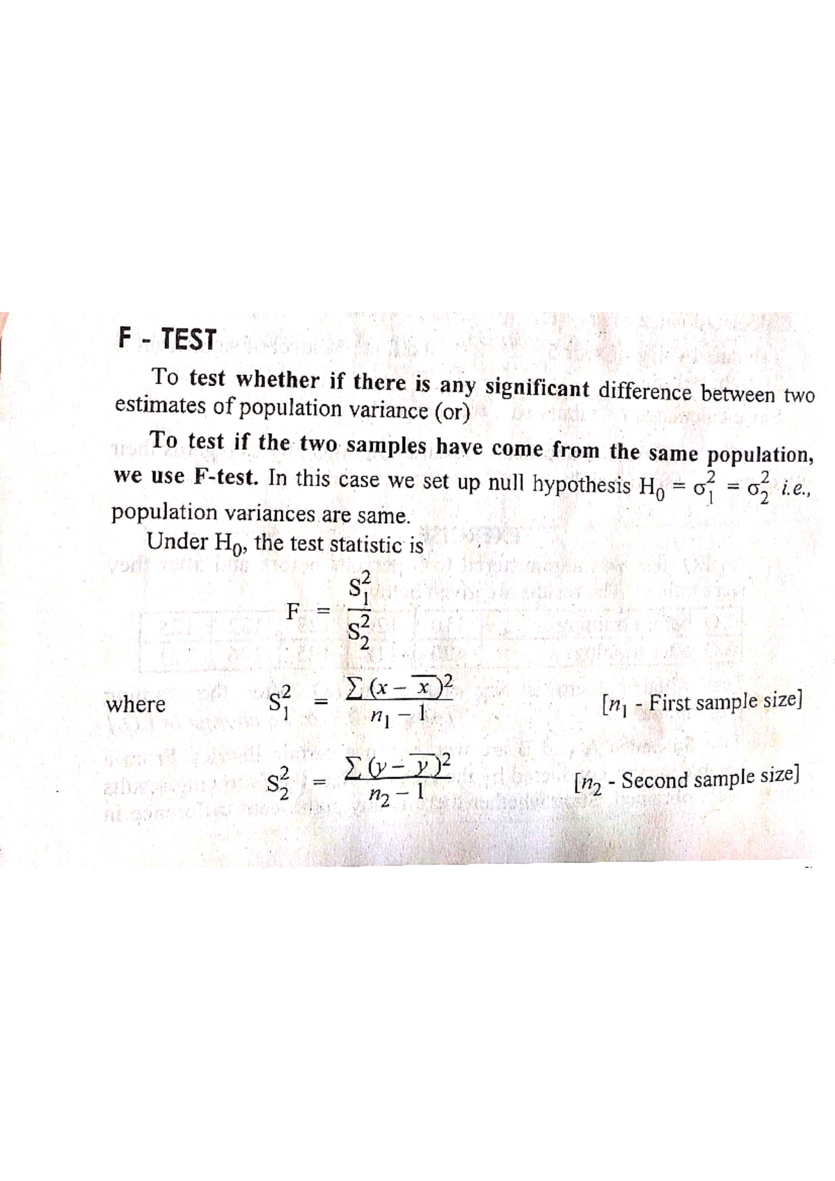 Unit-4(Complete) - F-test - Probability and Queuing Theory - Studocu