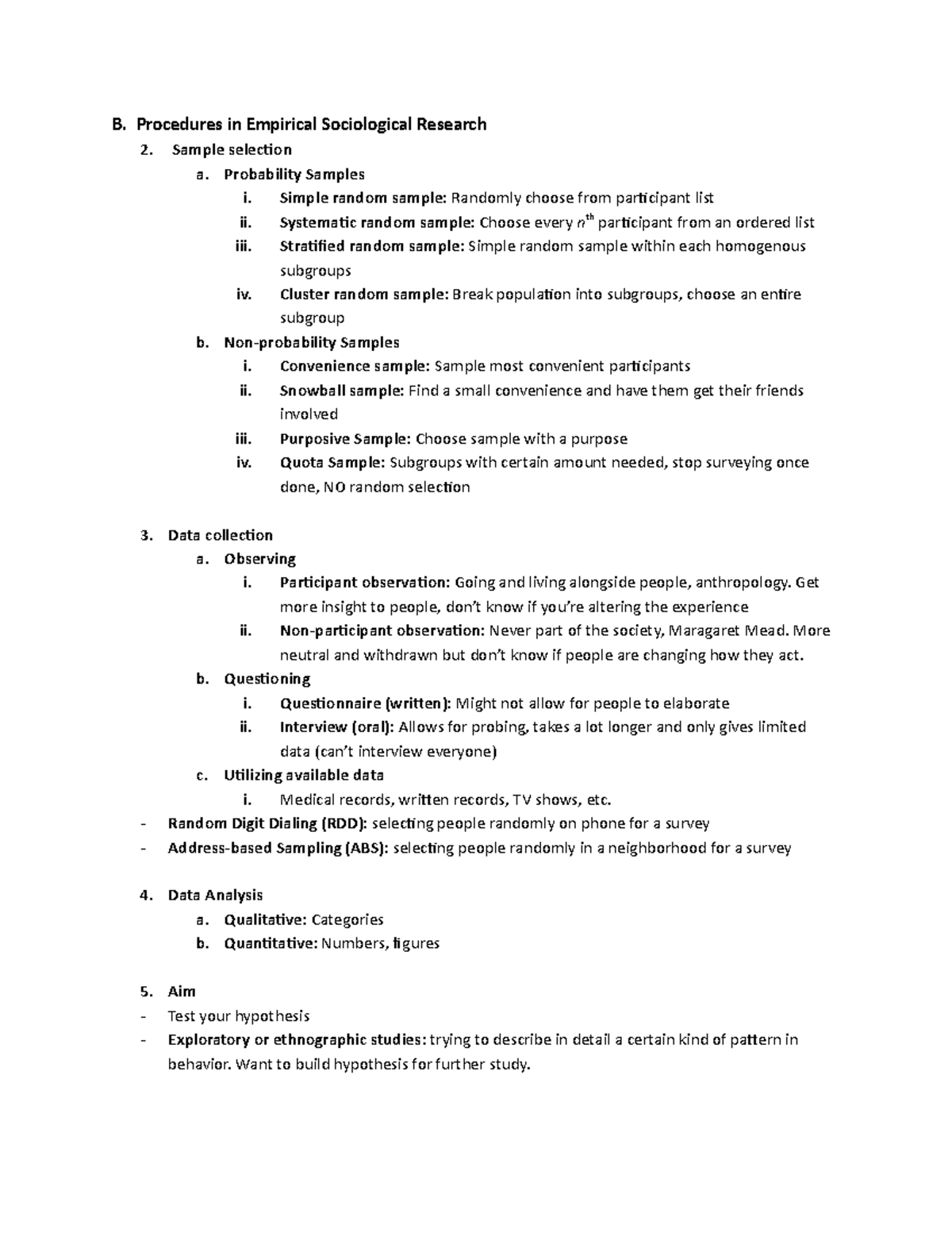 SOCI 2509W.001 (09 18 19) - B. Procedures in Empirical Sociological ...