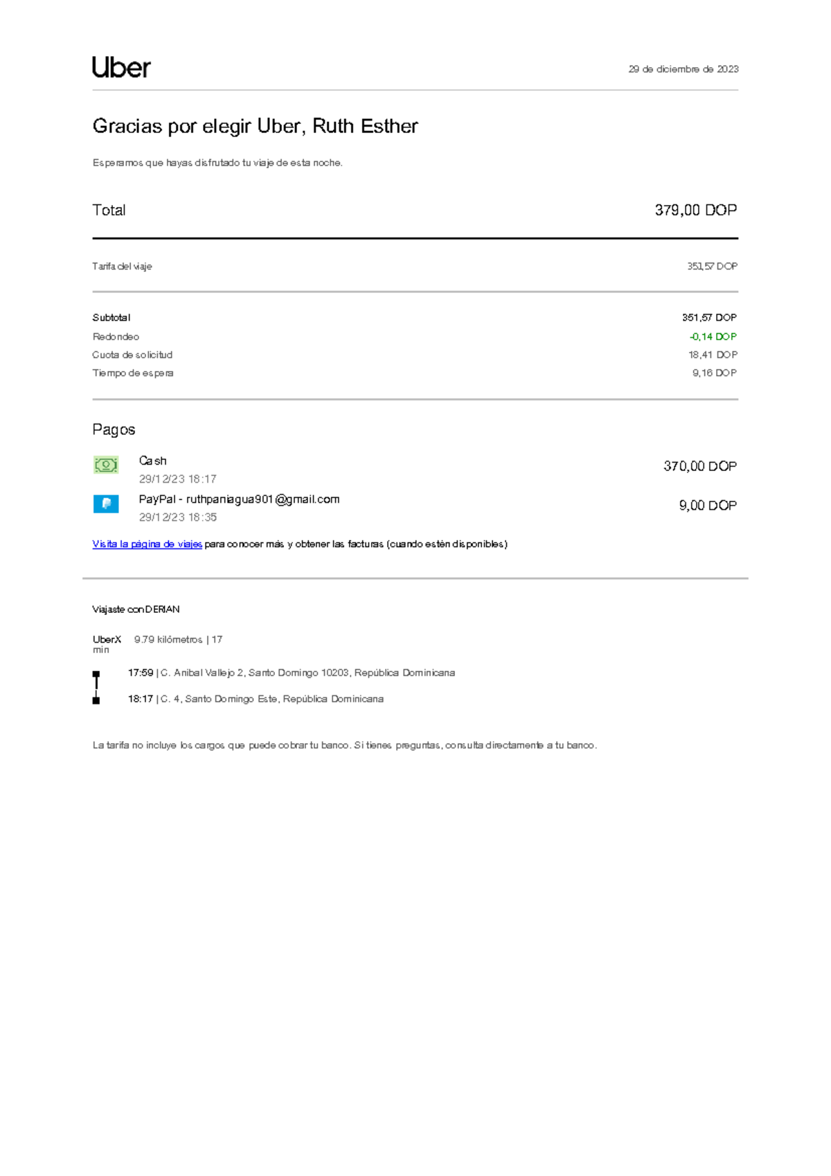 Receipt 62aad43d-6bc1-4d8c-b722-fd7035869 a63 - Cash 29/12/23 18: PayPal - ruthpaniagua901@gmail ...