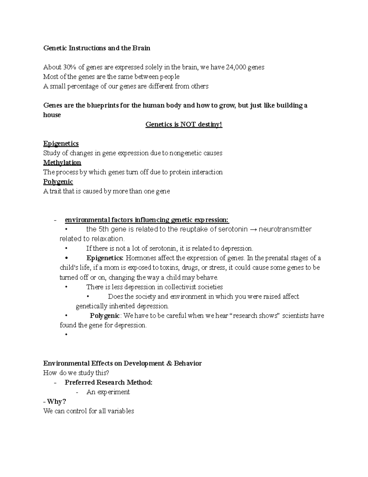 GENETIC INSTRUCTIONS AND THE BRAIN* - Genetic Instructions and the ...