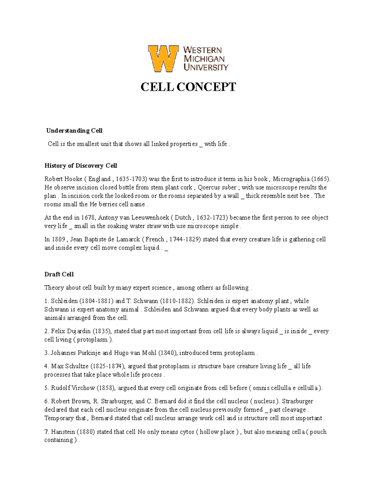 Task 2 - task - CELL CONCEPT Understanding Cell Cell is the smallest ...
