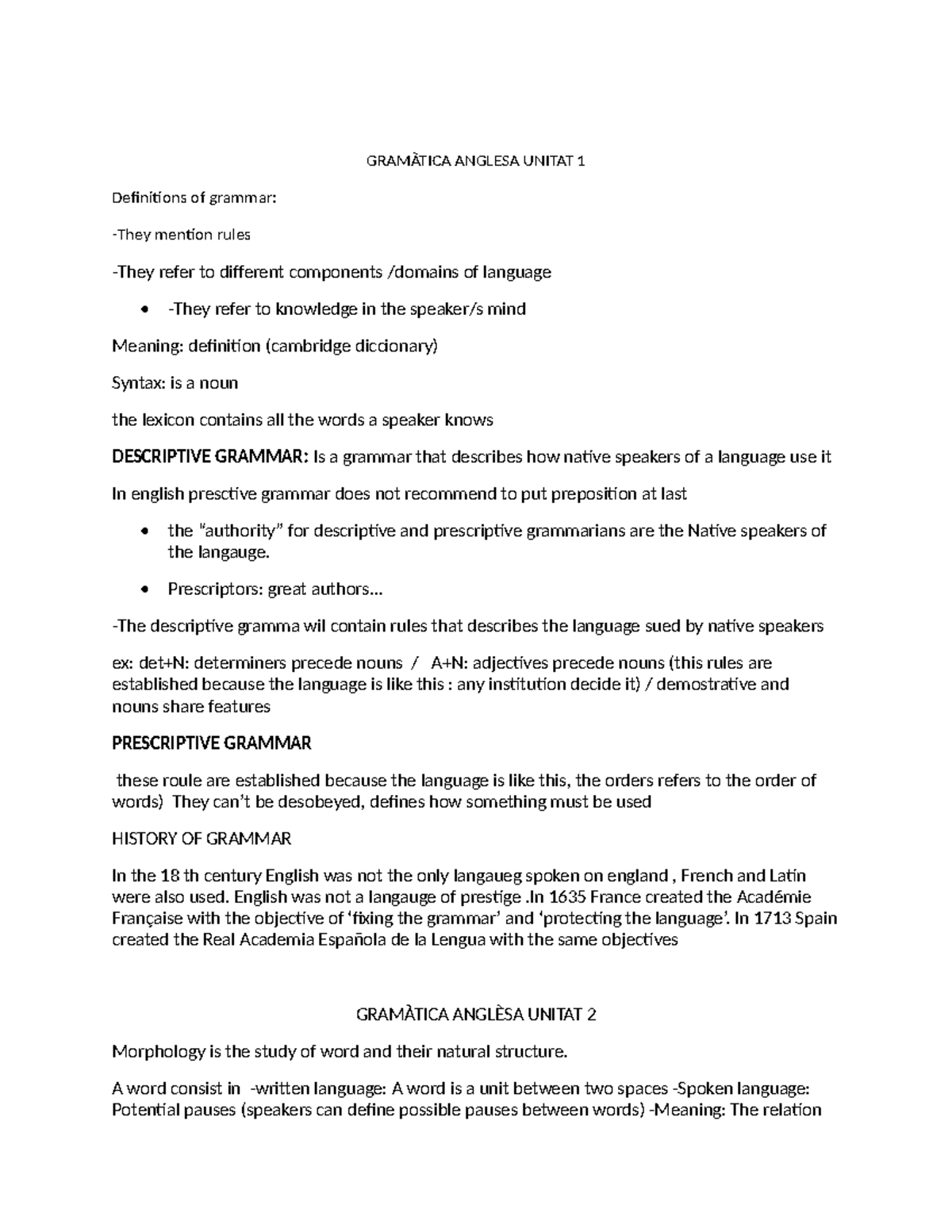 Apuntes TEMA 1 Y 2 Gramatica Anglesa - GRAMÀTICA ANGLESA UNITAT 1 ...