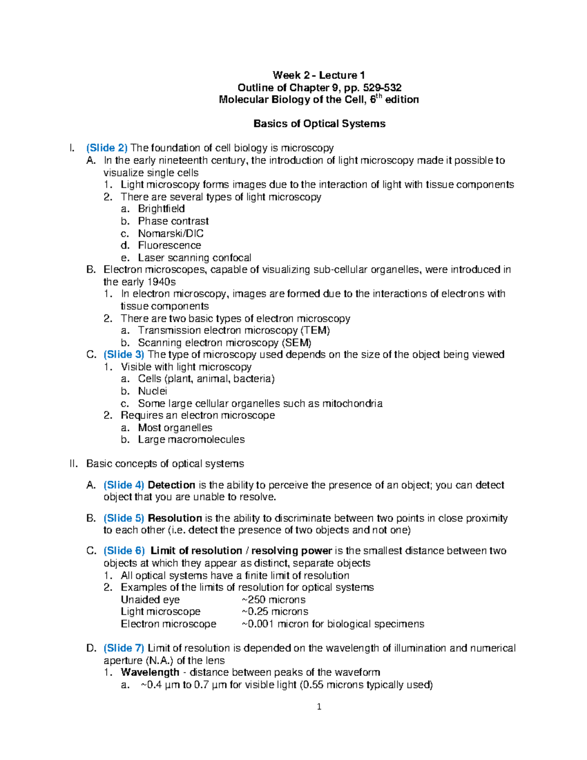 Biol4004 02 Outline 1 2016 1 Week 2 Lecture 1 Outline Of Chapter 9 Pp 529 Molecular