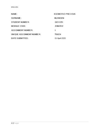 ARM1505-2019-10-E-1 past question paper - ARM1505 - Studocu