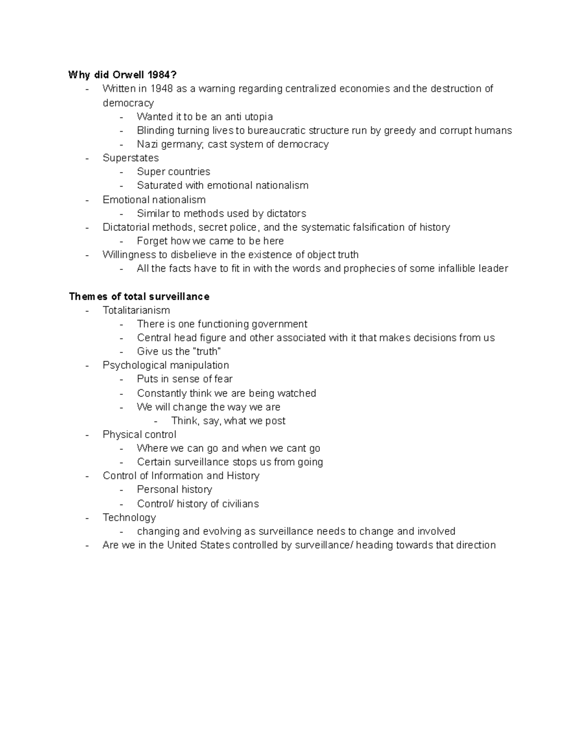 Orwell 1984 and the surveillance society - Why did Orwell 1984 ...