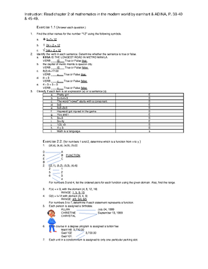 Pdfcoffee - asfafsf - Instruction: Read chapter 2 of mathematics in the modern world by earnhart ...