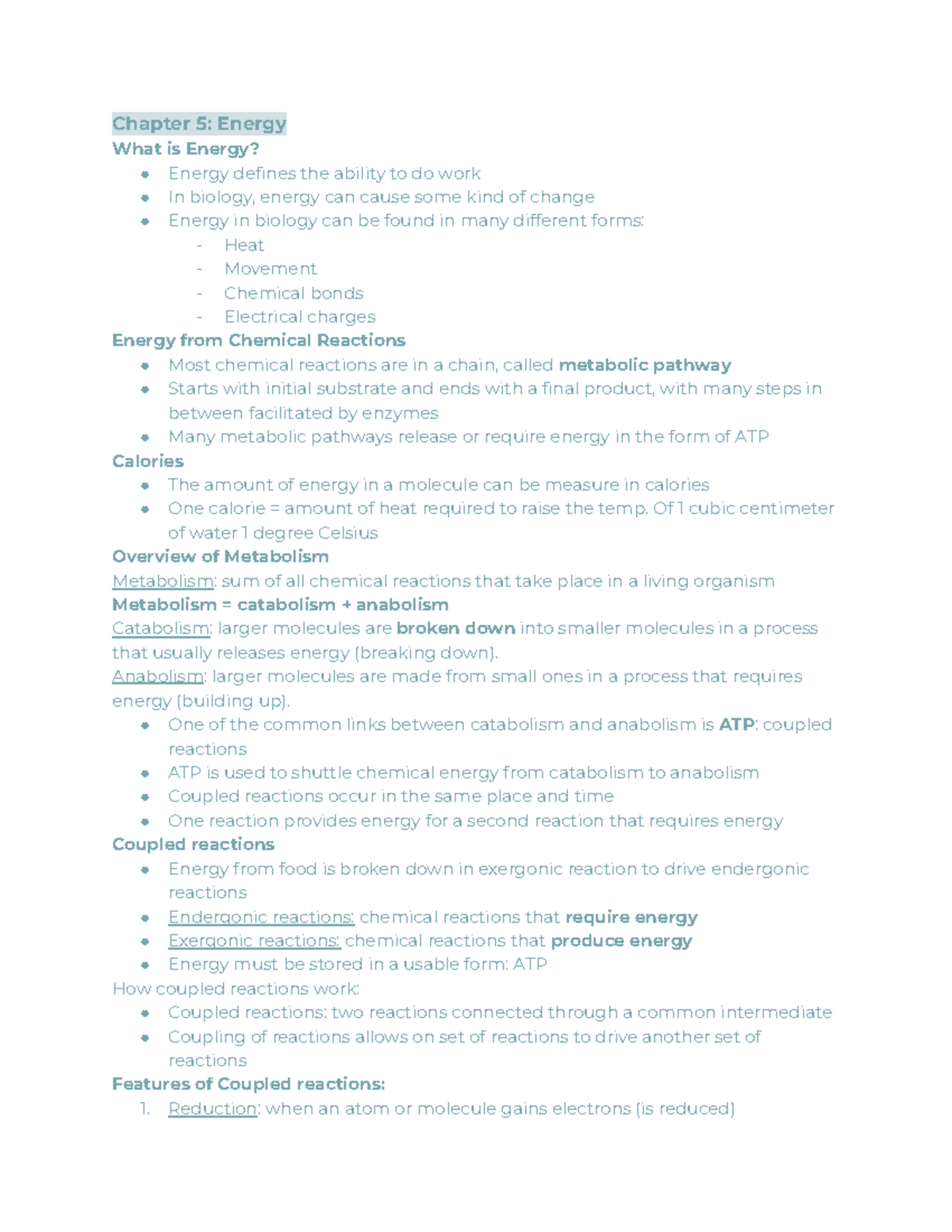Chapter 5 notes - Energy - Chapter 5: Energy What is Energy? Energy ...