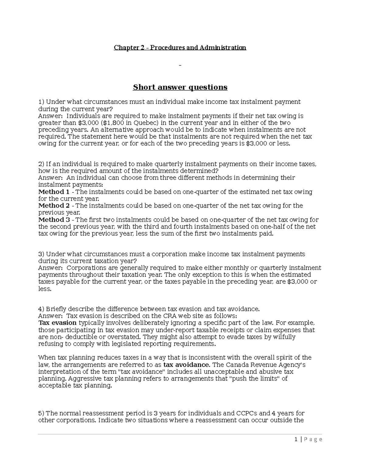 Chapter 2 - Practice exercise Solution - Chapter 2 Procedures and ...