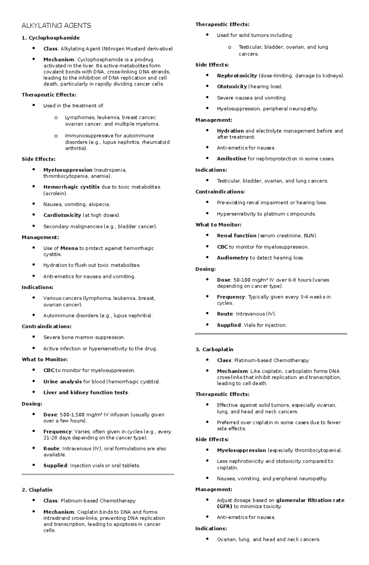 Antineoplastic and anti-inflammatory drugs - ALKYLATING AGENTS 1 ...