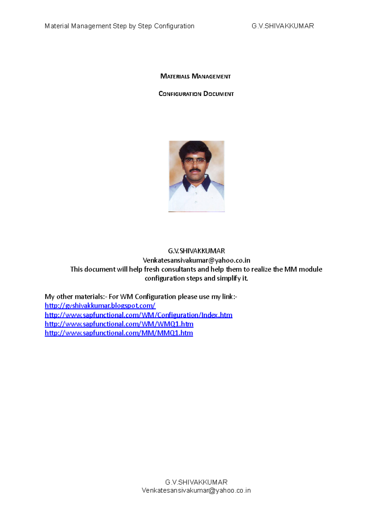 Materials managementstep by step configuration - MATERIALS MANAGEMENT ...