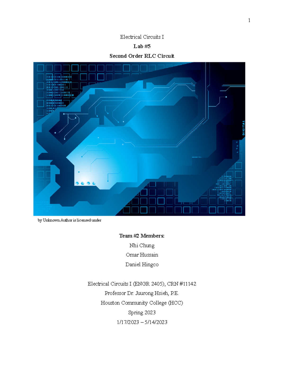 Lab #5 Second Order RLC Circuit Report - Electrical Circuits I Lab # Second Order RLC Circuit ...