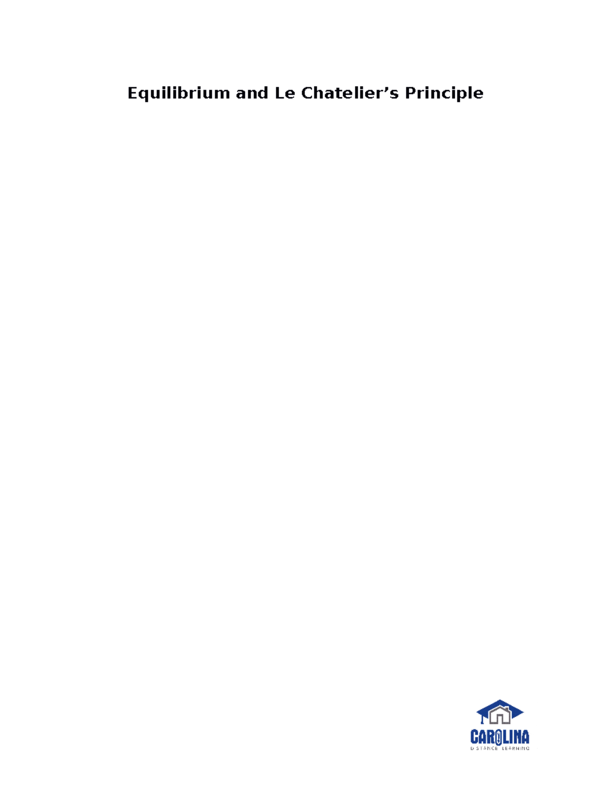 Equilibrium and Le Chateliers Principle Q - Equilibrium and Le ...