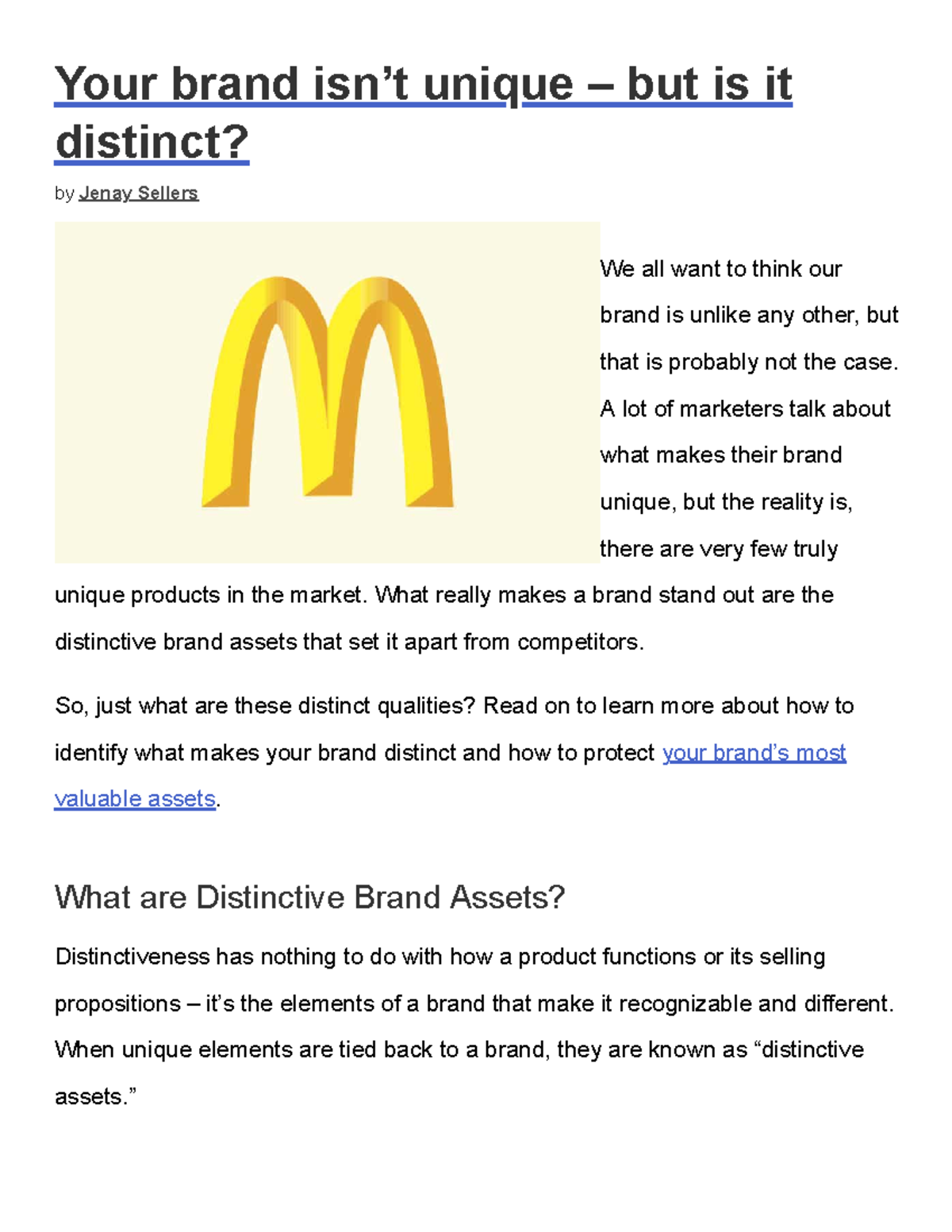 How to Identify Your Distinctive Brand Assets - Your brand isn’t unique ...