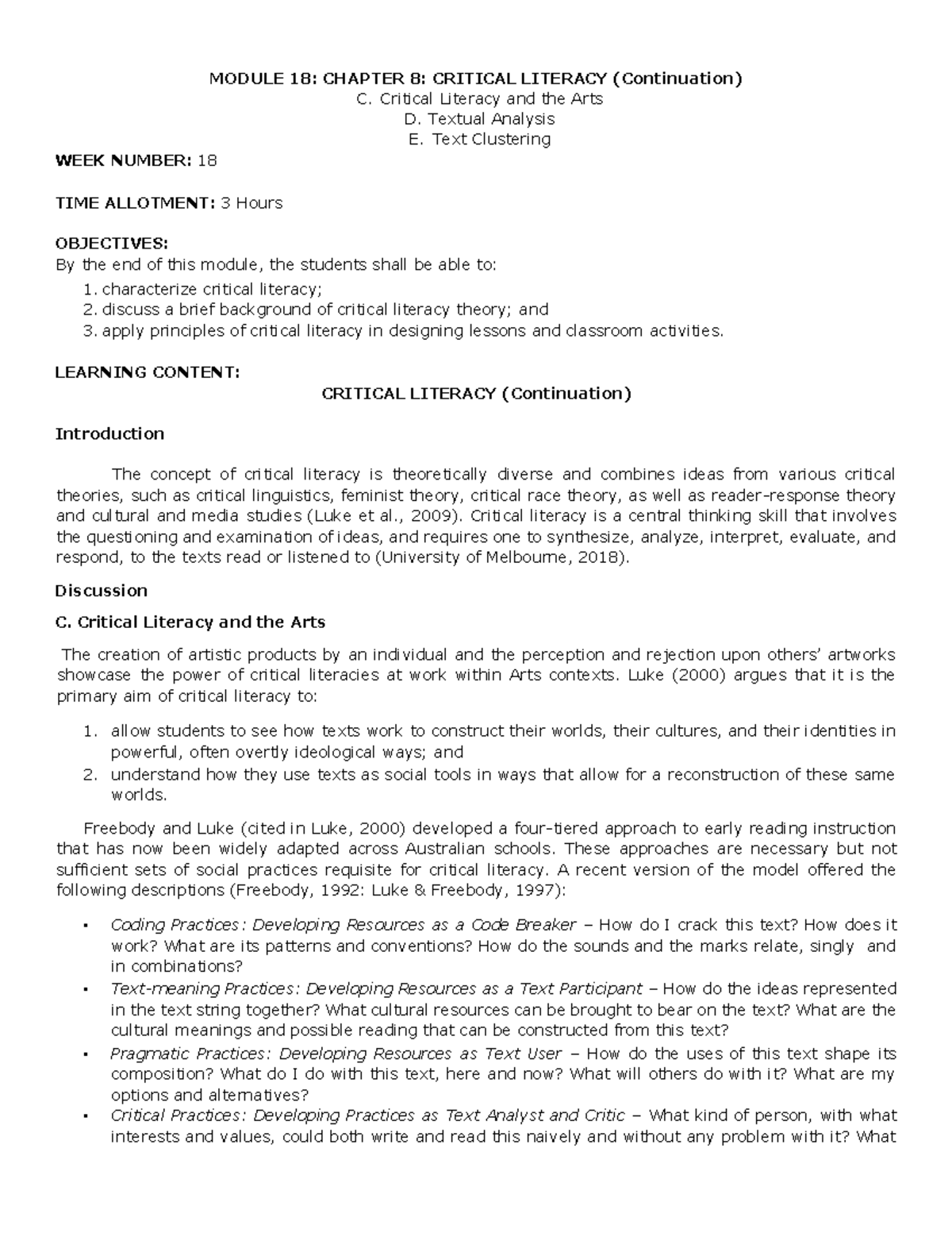 Week 18 Educ 103 Upload - ACTIVITY - MODULE 18: CHAPTER 8: CRITICAL ...
